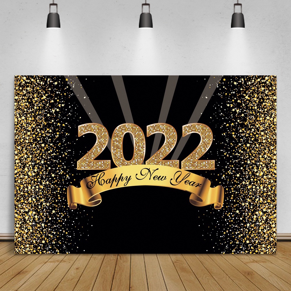 Happy New Year of 2022 Backdrops Gold Glitters Light Bokeh Diamond ...