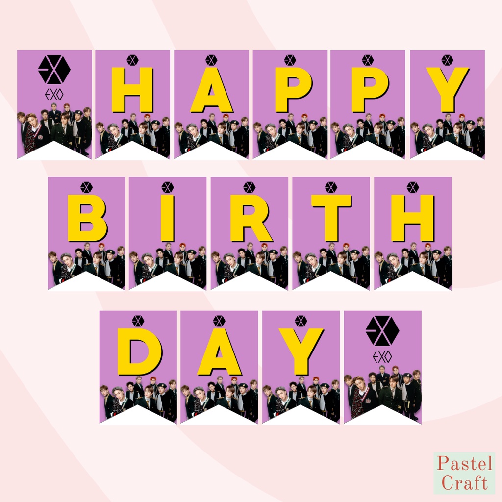 EXO Customized Banner (Message us before you order. Price is per flag ...