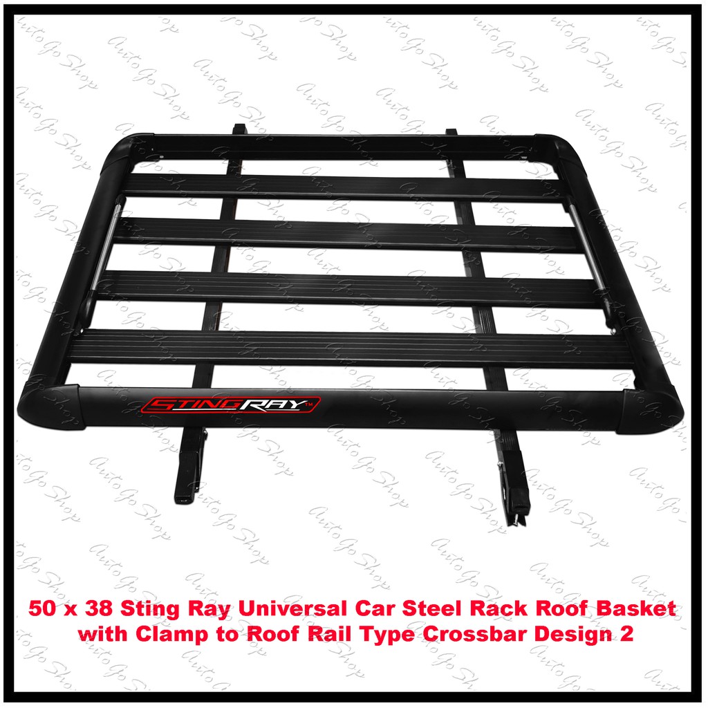 50x38 Sting Ray Universal Car Steel Rack Roof Basket w/ Clamp to Roof ...
