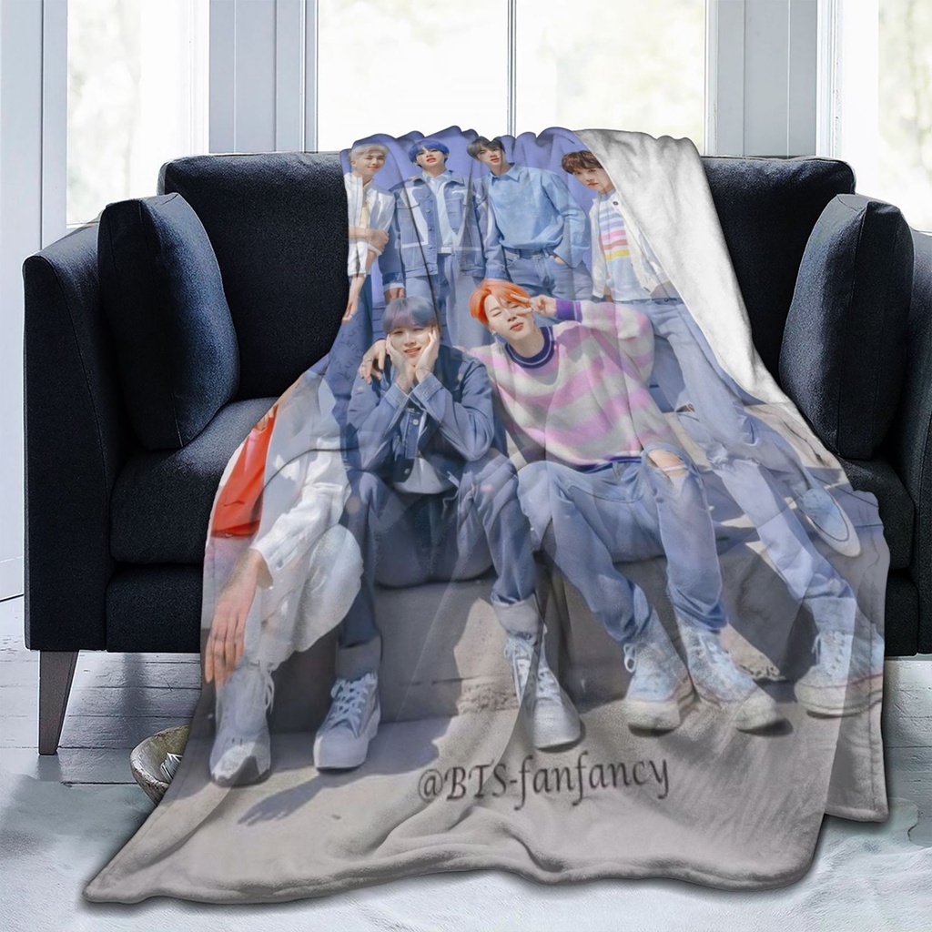BTS Flannel Printed Sleeping Blanket BT21 Design Cotton Bed Blanket ...