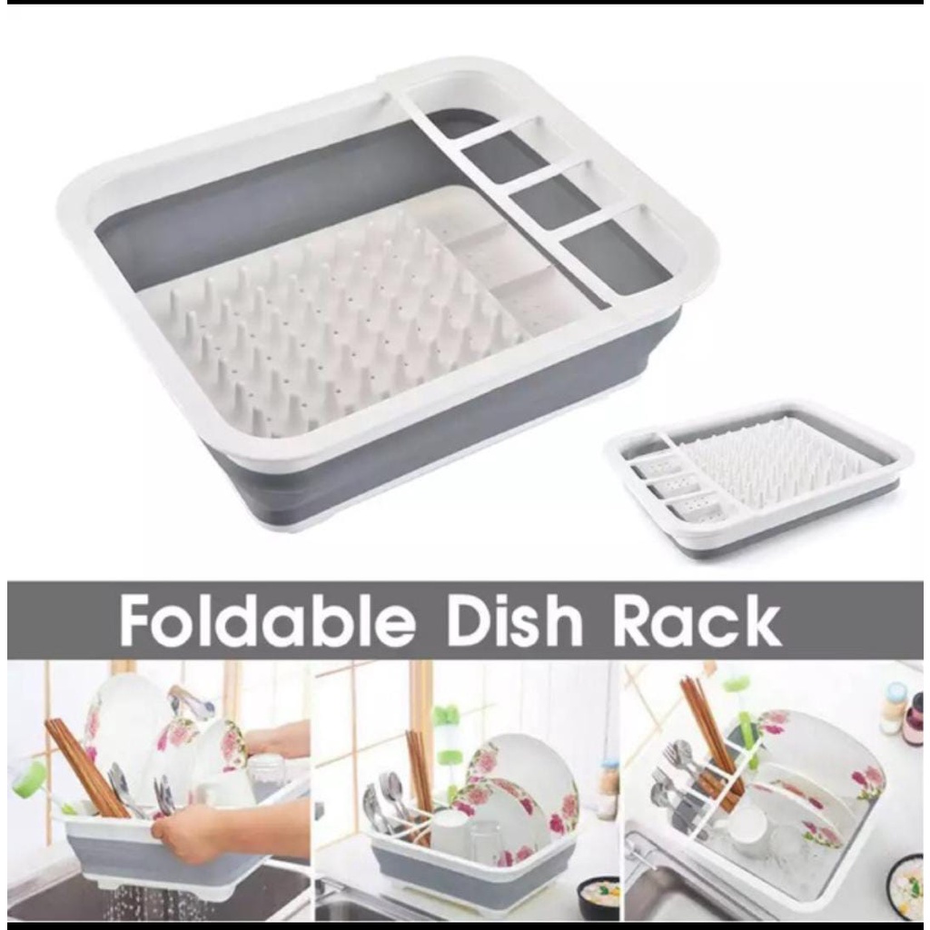 Foldable Dish Rack/Silicon Folding Dish Rack (Plastic) | Shopee Philippines