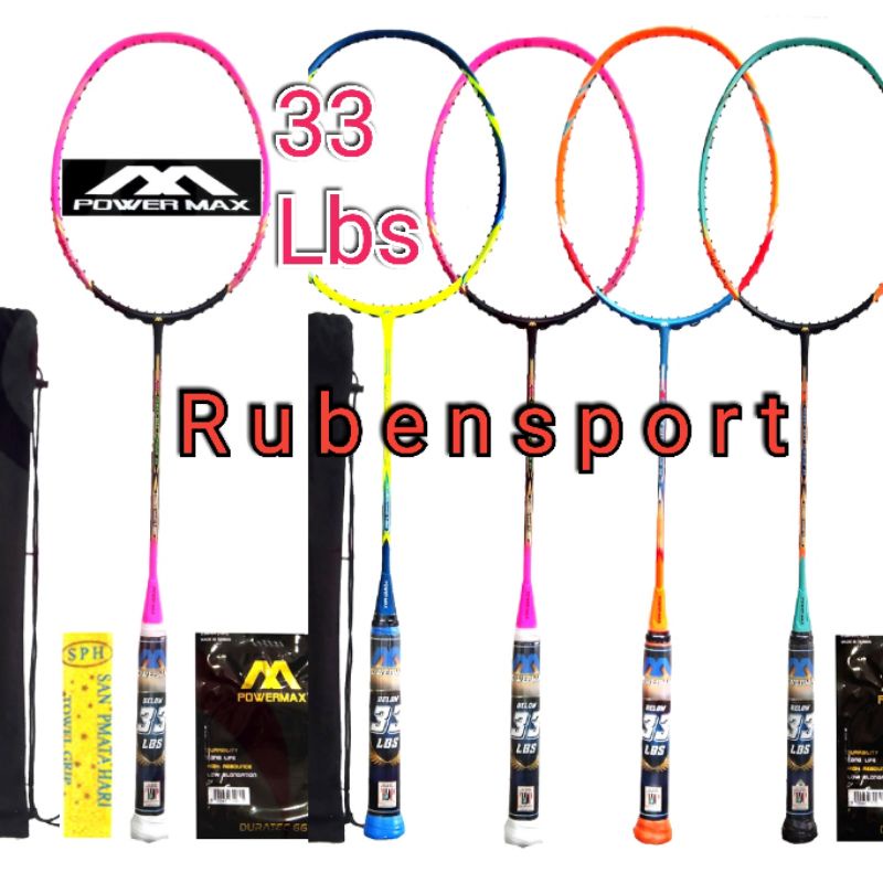 Powermax Badminton Racket 33 Lbs Original Furious | Shopee Philippines