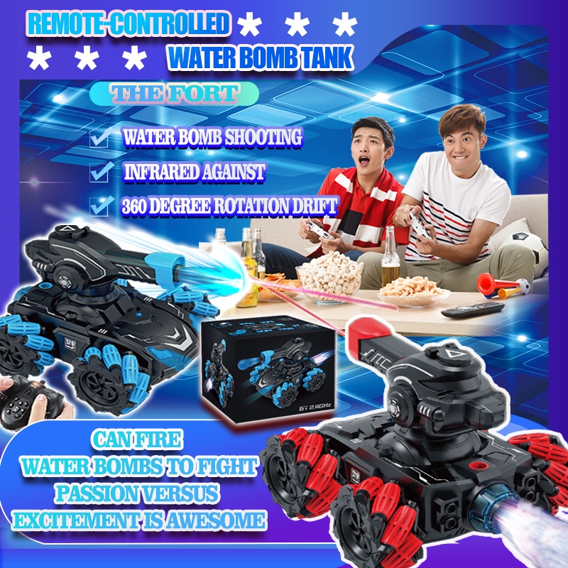 RC Car Big Size 4WD Tank RC Toy Water Bomb Shooting Competitive Gesture ...