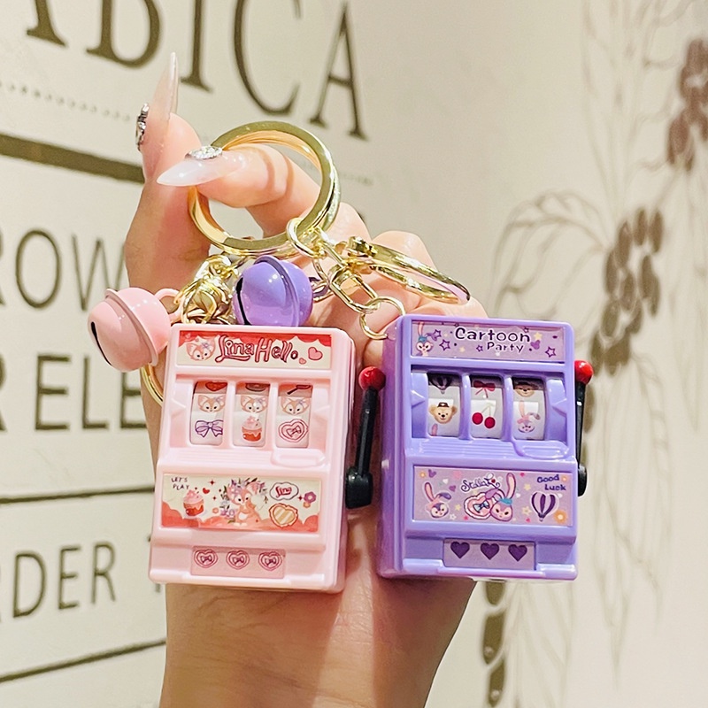 Cartoon Multicolor Bell Fruit Machine Keychain Mini Nostalgic Arcade ...