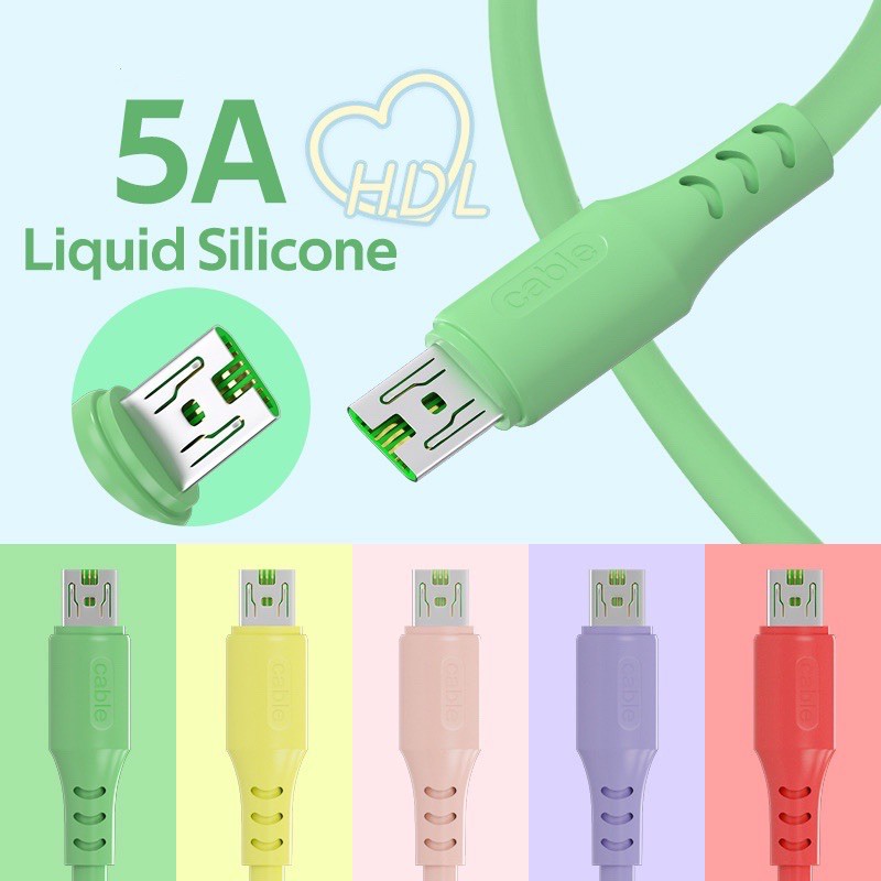 Liquid Silicone USB Cable 2.1A Micro Android Type C 5G Fast Charging ...