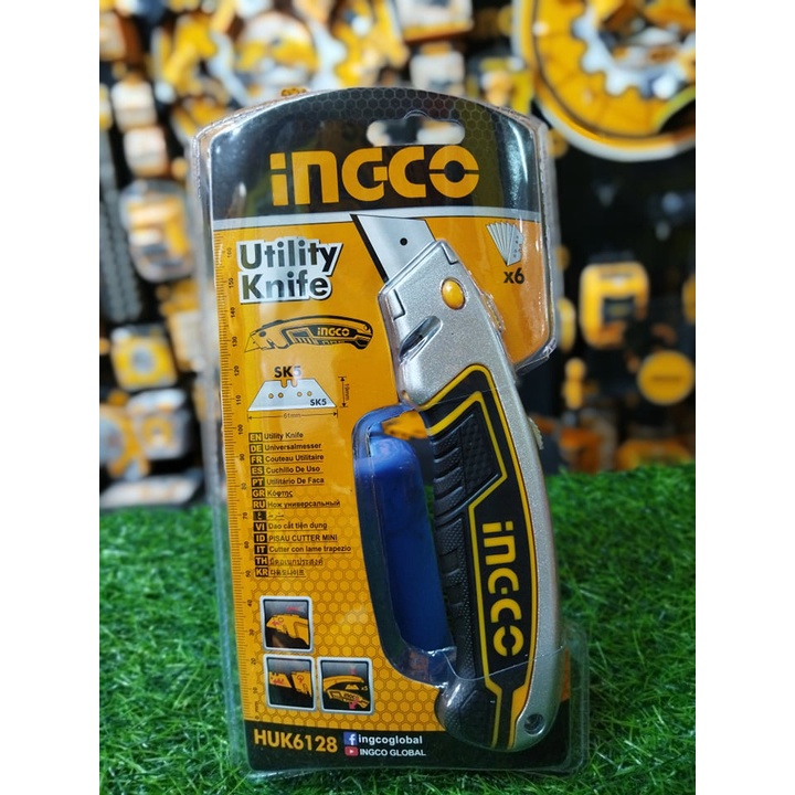 Ingco Utility Knife with SK5 6pcs blade HUK6128 MERVILLE | Shopee ...