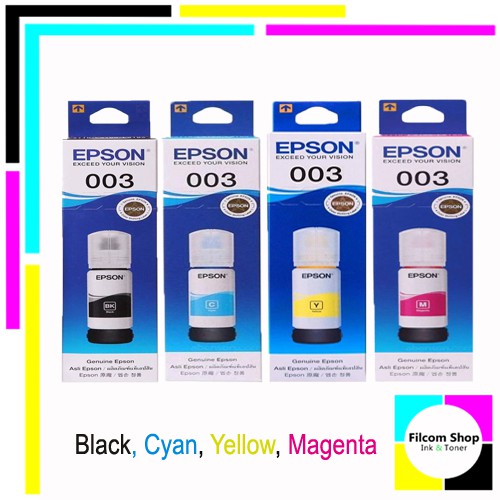 EPSON T003 Ink Bottle Black, Cyan, Yellow, Magenta | Shopee Philippines