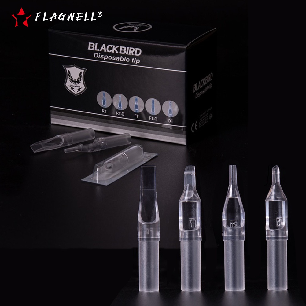 50Pcs Disposable Transparent Tattoo Nozzle Tips Clear Plastic Sterile ...