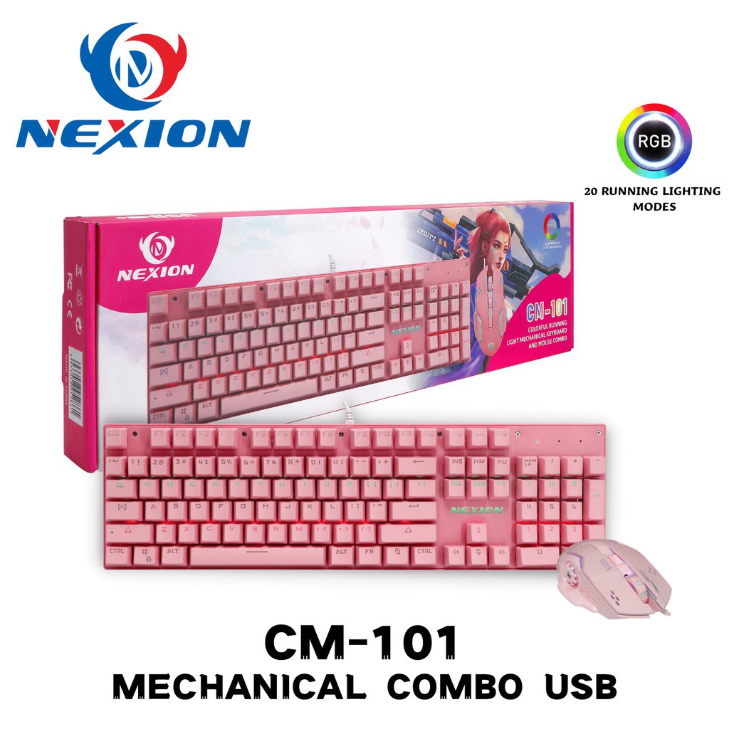 NEXION CM-101 COLORFUL RUNNING LIGHT GAMING MECHANICAL KEYBOARD and ...