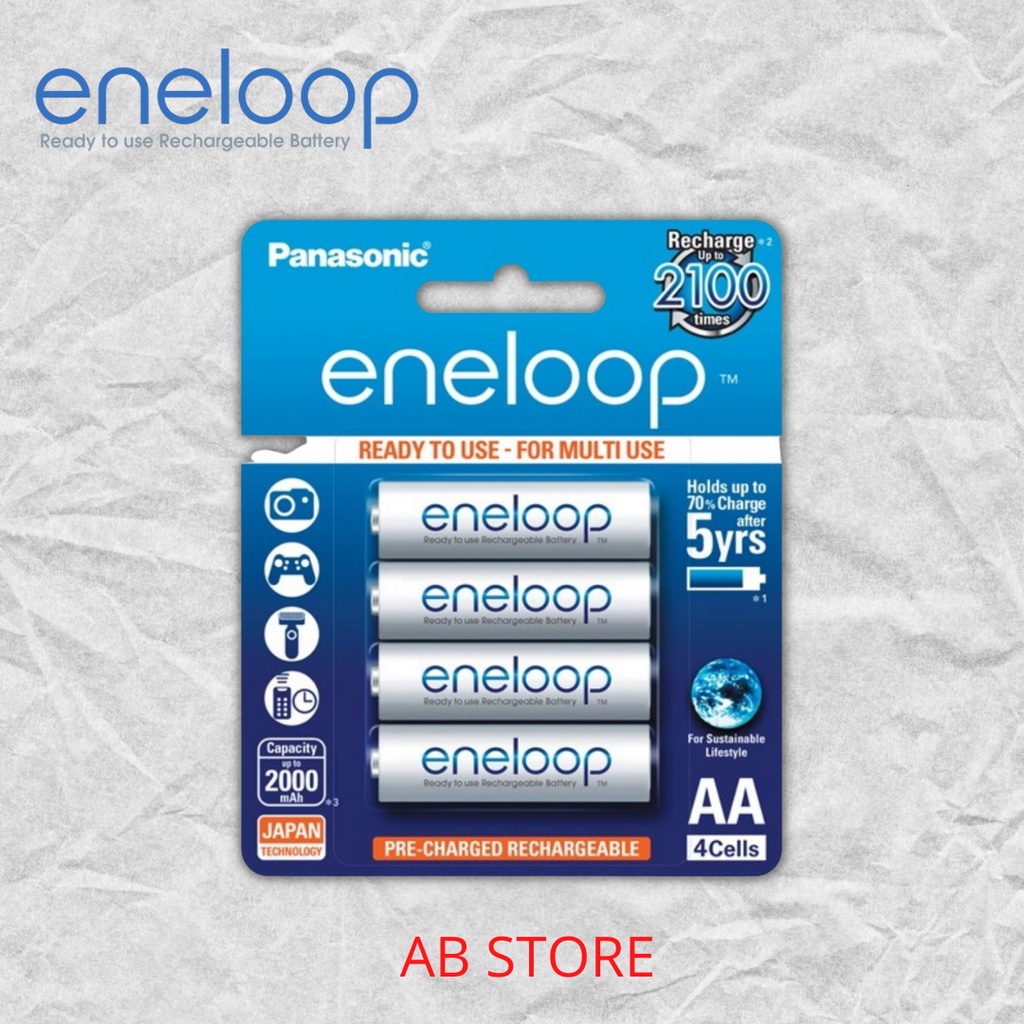 Panasonic Eneloop Aa Rechargeable Bk 3mcce 1 2v 1900mah Nimh Ready To