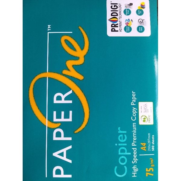 [1 Rim 500 L] QUALITY A4 75 GRAM PAPERONE PAPER / HVS A4 PAPERONE PAPER ...