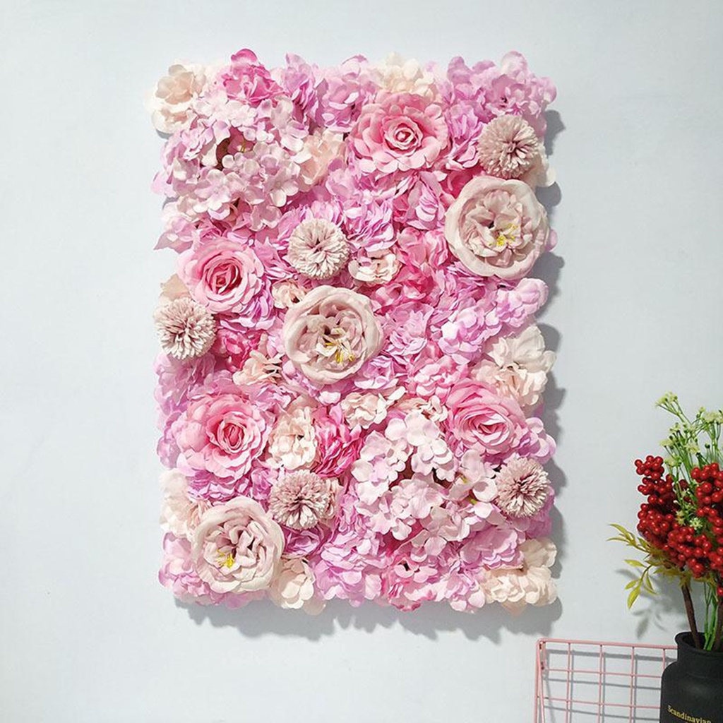 Artificial Silk Flowers Wall Panel Wedding Party Floral Backdrop ...