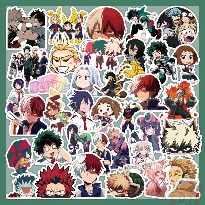 56Pcs/Set ☆ My Hero Academia Stickers ☆ DIY Fashion Waterproof Decals ...