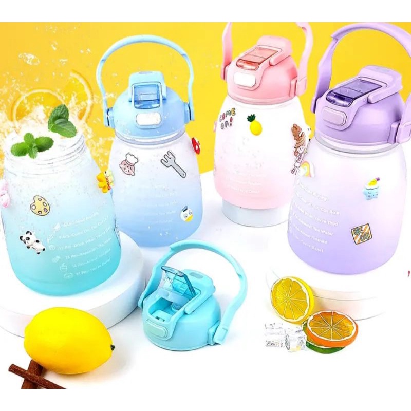 Viral 1.2 Liter Bottle With Straw Flip Lid (No Rope) | Shopee Philippines