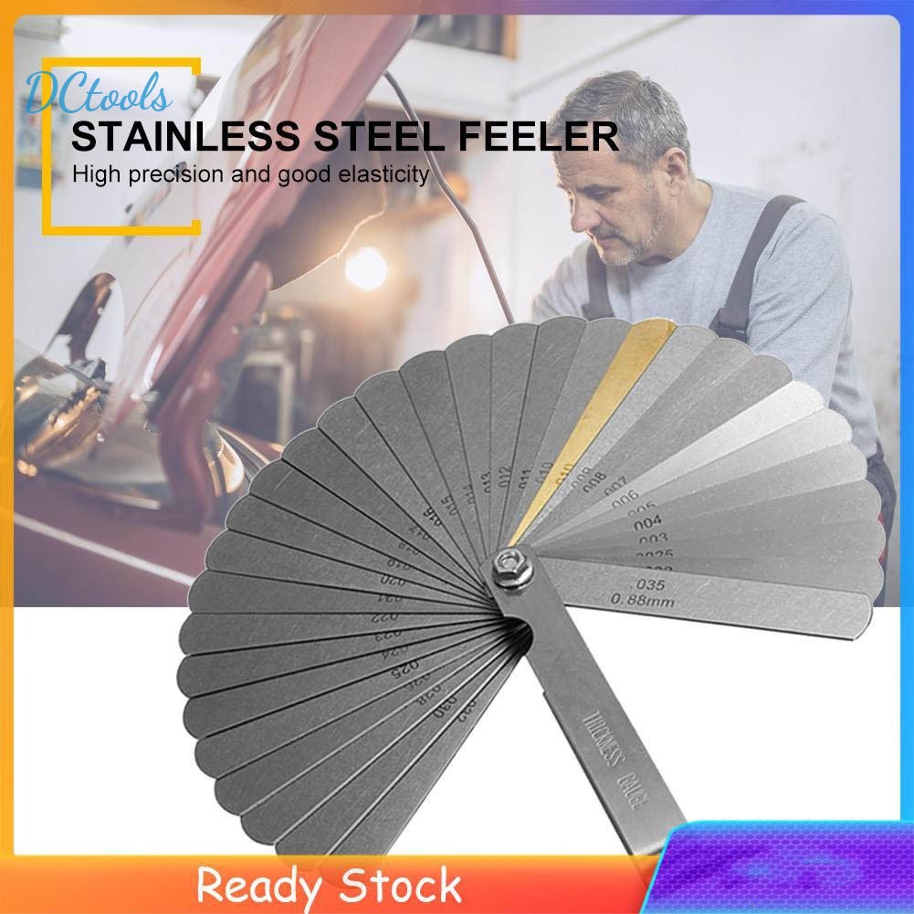 DCtools 32 Blades Combination Feeler Gauge Metric Imperial Gapped ...