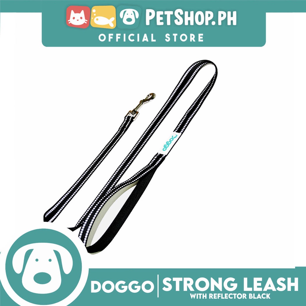 Doggo Strong Leash with Reflector (Black) Comfortable Dog Leash ...