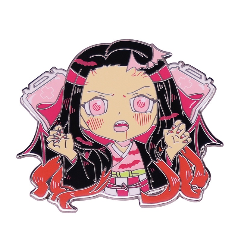 Kimetsu No Yaiba Demon Slayer Enamel Pin + Angry Nezuko Kamado Pin ...