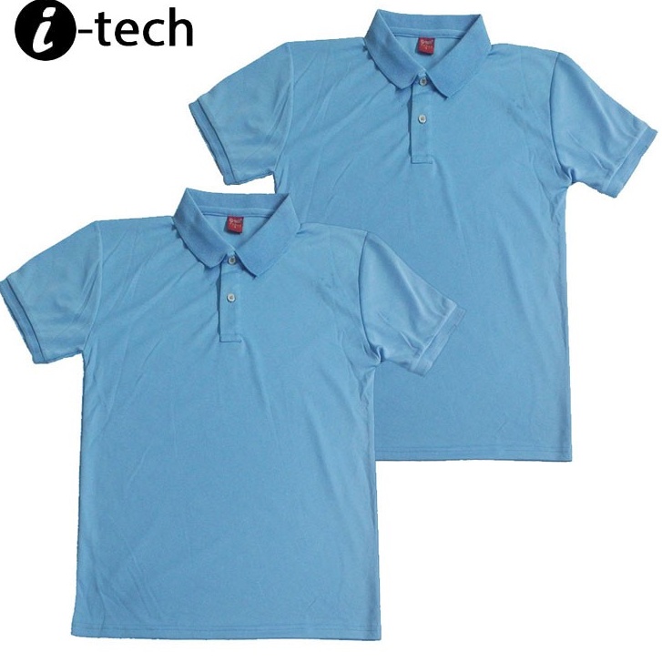 I-tech Dri-Fit Plain Polo Shirt Sky Blue (2Pcs) | Shopee Philippines