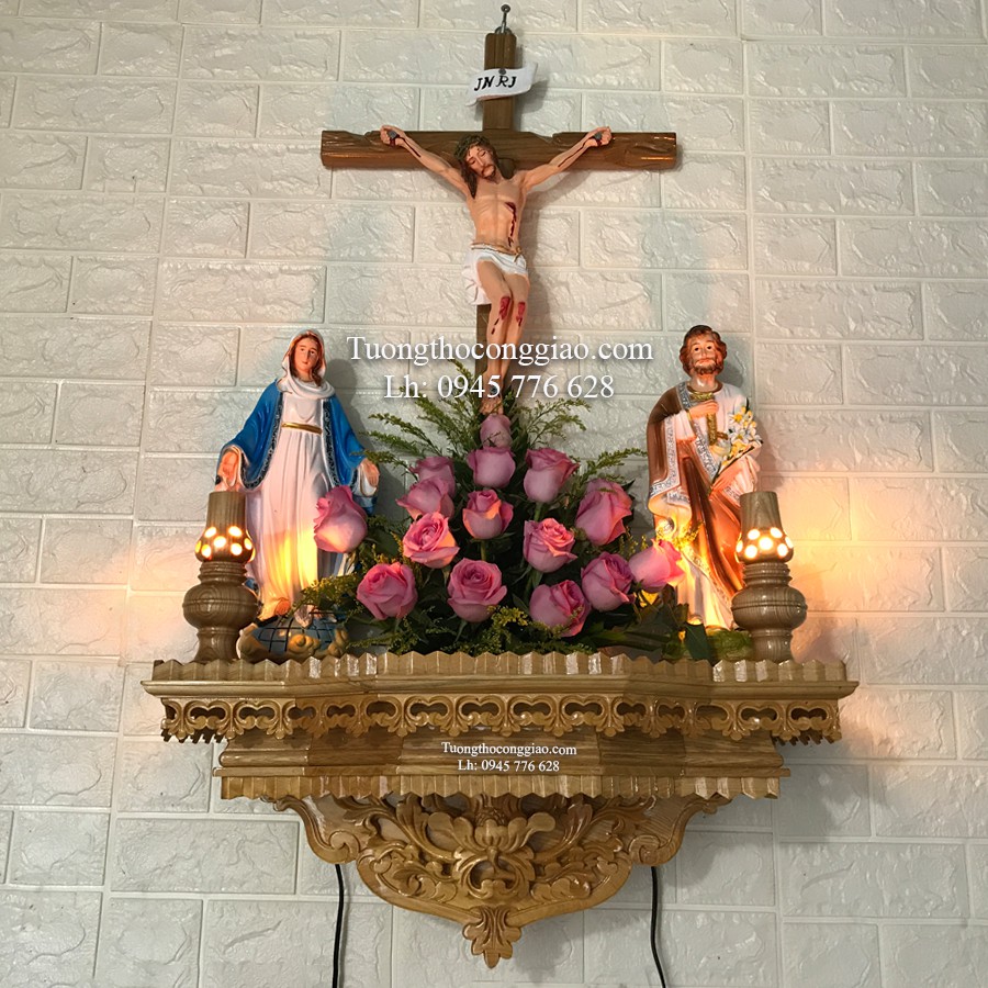 Beautiful wooden Altar of God 60x30cm (Not including statue) | Shopee ...