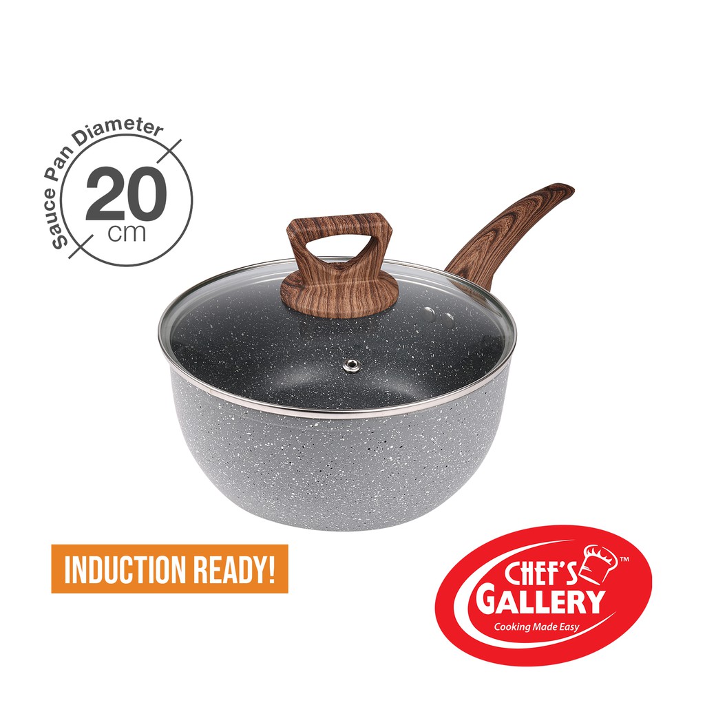 Chef's Gallery Induction Rock Sauce Pan 20cm Induction Safe | Shopee ...