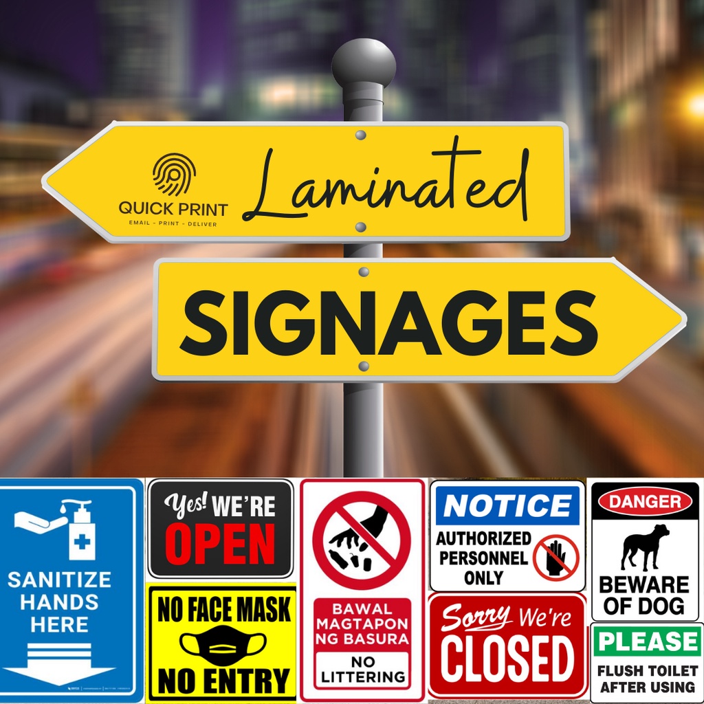 Printed and Laminated Signages | Sign Boards | Wall Poster - A4 size ...