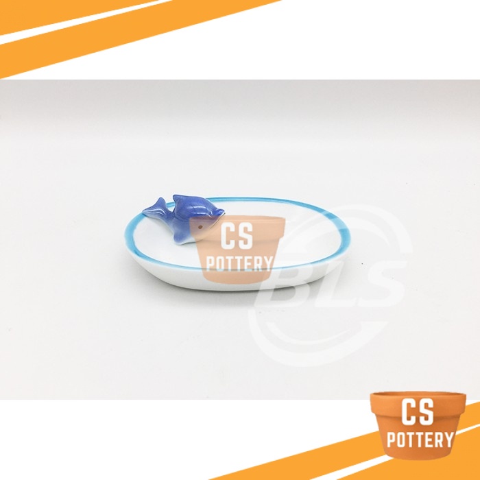 PORCELAIN CONTAINER PLATE DOLPHIN DESIGN ANIMALS KC-3126-65 C | Shopee ...