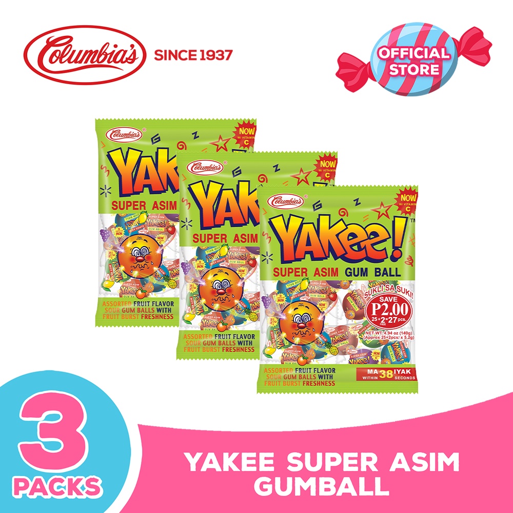 Columbia Candies: Yakee Super Asim Gum Balls Bundle of 3 | Shopee ...