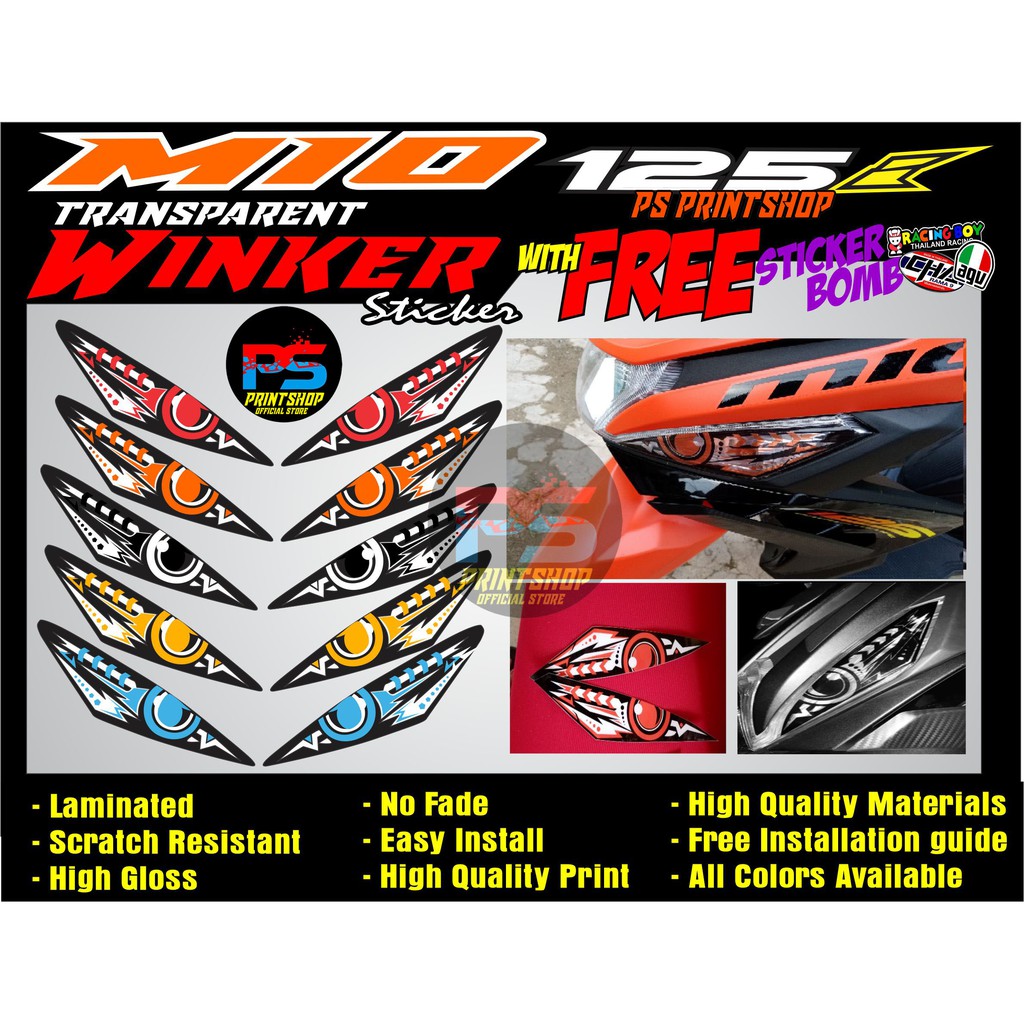Mio 125i Winker Sticker Transparent Pair | Shopee Philippines