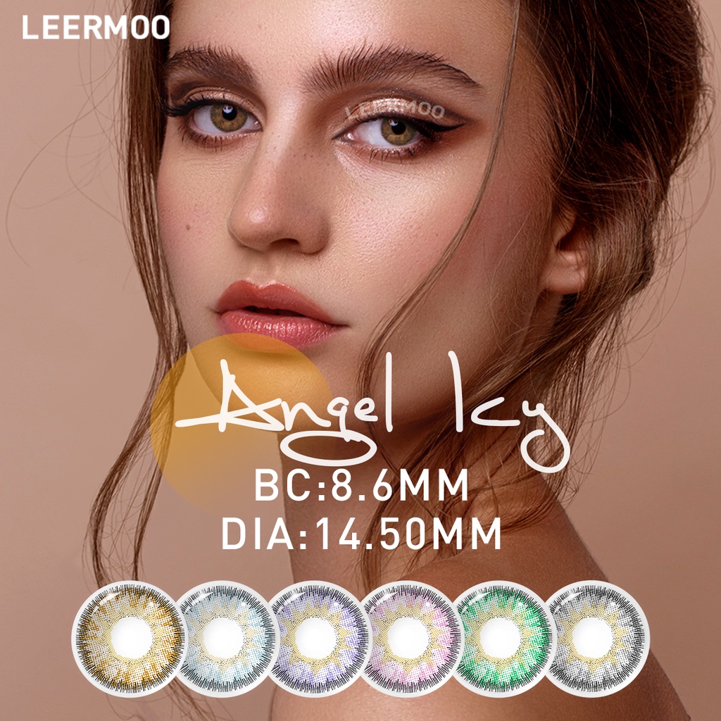 FANCY LOOK Yearly Natural Color Contacts for Brown Eyes ANGEL ICY ...
