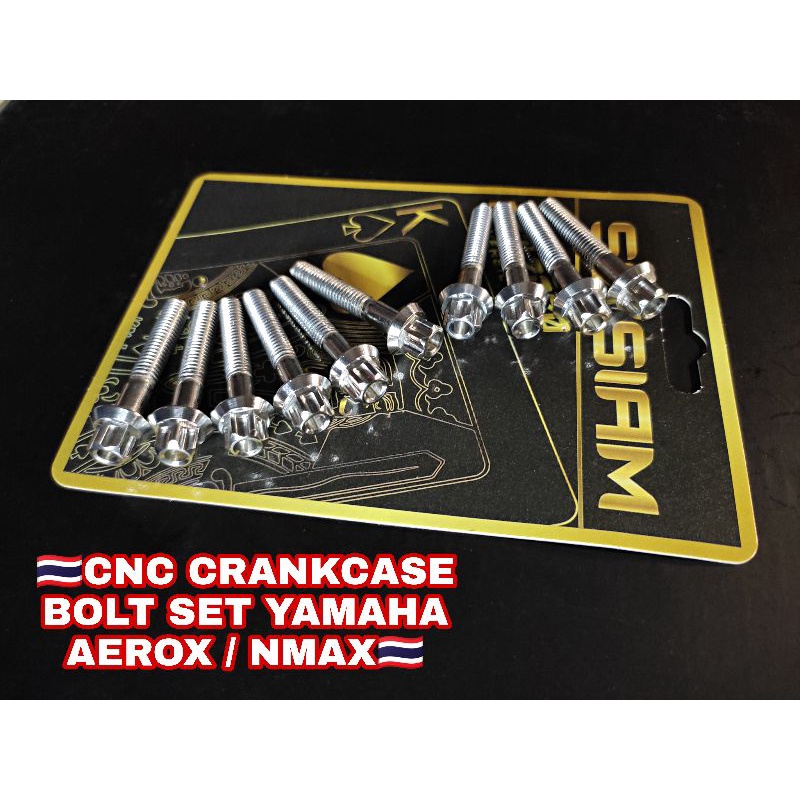 🇹🇭 CNC CRANKCASE BOLT SET FOR YAMAHA NMAX / AEROX ORIGINAL THAILAND ...