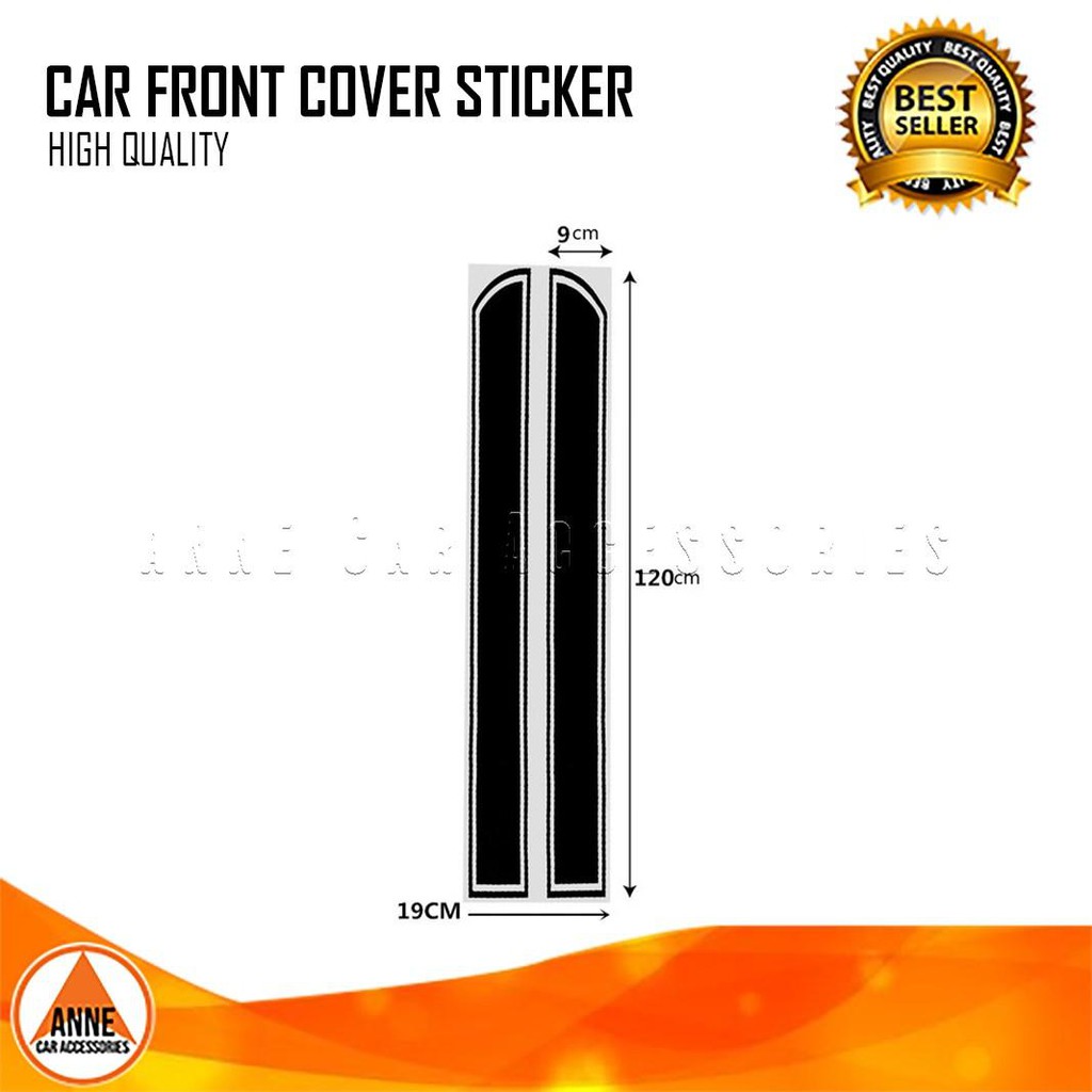 2pcs Racing Sports Vinyl Front Car Hood Decals / Stickers Bonnet ...