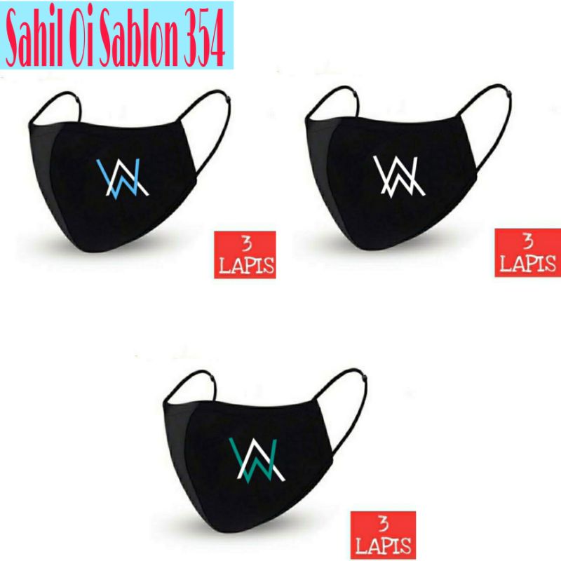 Alan WALKER mask 3 ply/ply/scuba fabric mask for adult children earloop ...