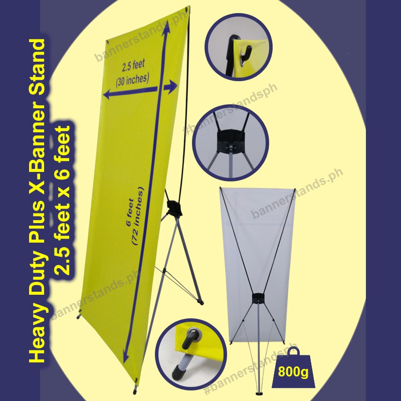 X Banner Tarpaulin Stand XBanner 2.5x6 2.5ft x 6ft Heavy Duty PLUS Tarp ...