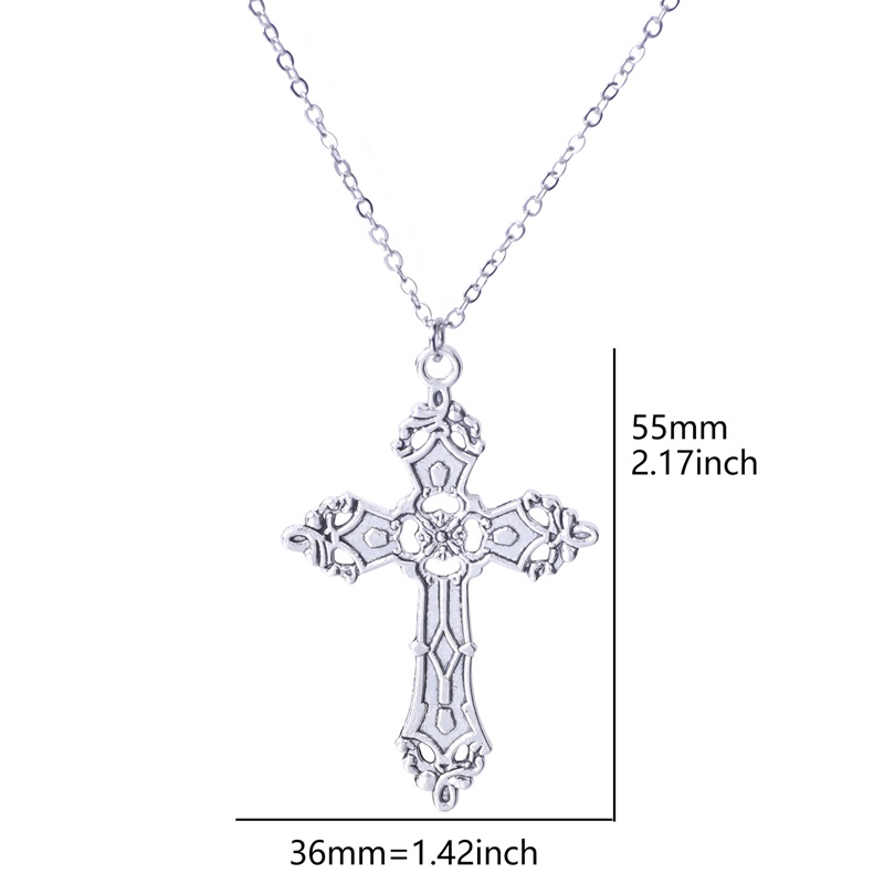 Punk Gothic Religious Jesus Cross Pendant Necklaces for Women Men ...