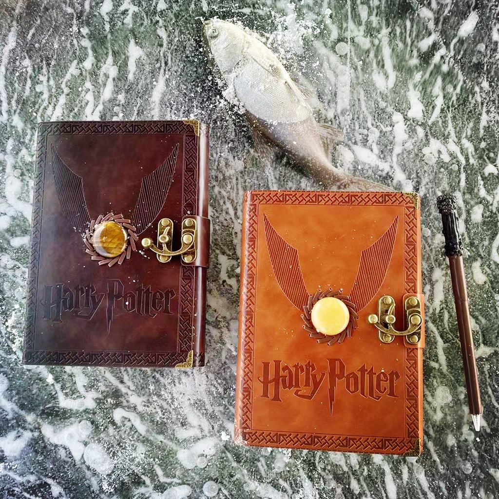 Harry potter gold snitch natural gem notebook hogwarts pocketbook ...