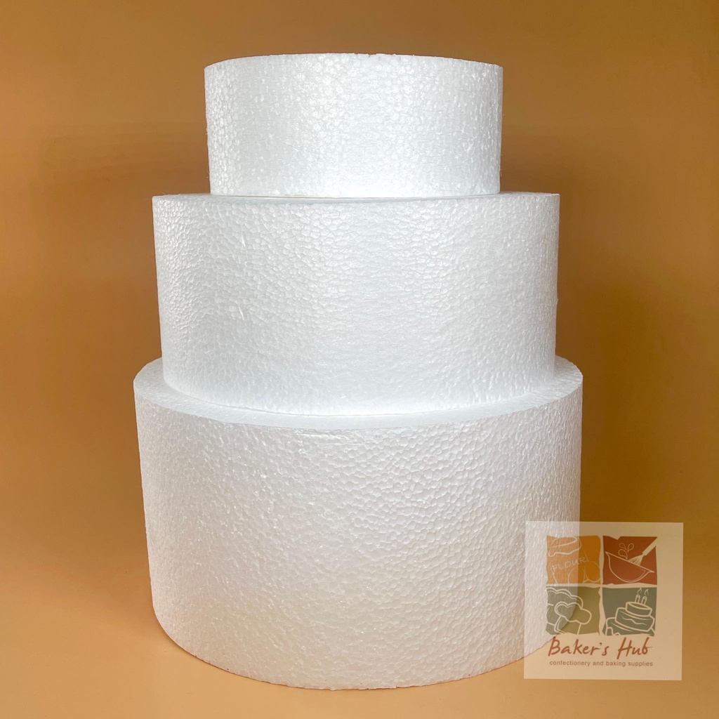 Cake Dummy Round Styrofoam 10 Inches Diameter 2" to 6" Height [SOLD PER ...