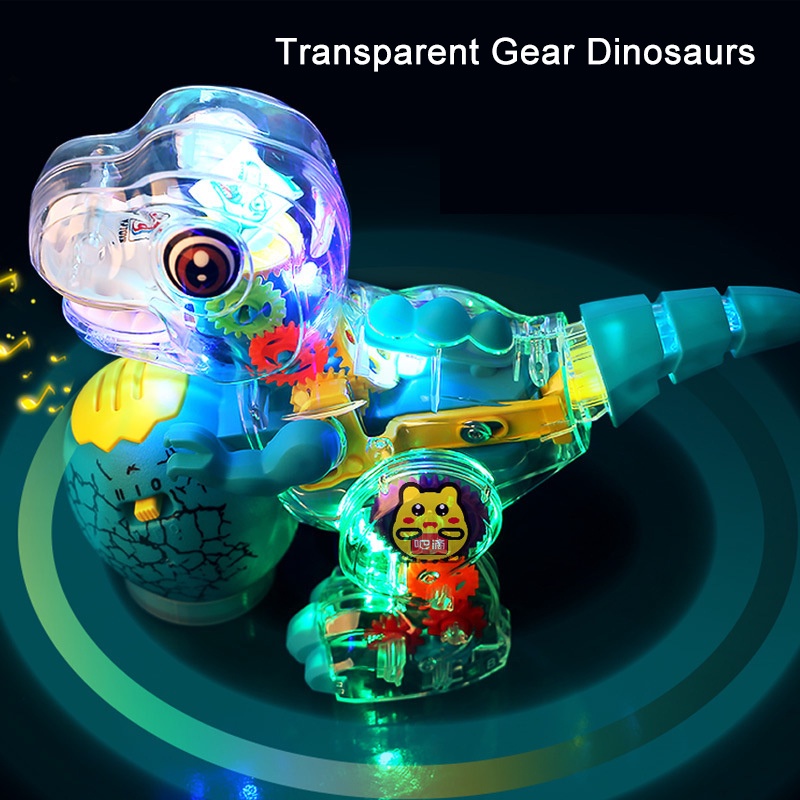 Electric Gear Dinosaur Toy Clear Omni-directional Wheel Tyrannosaurus ...