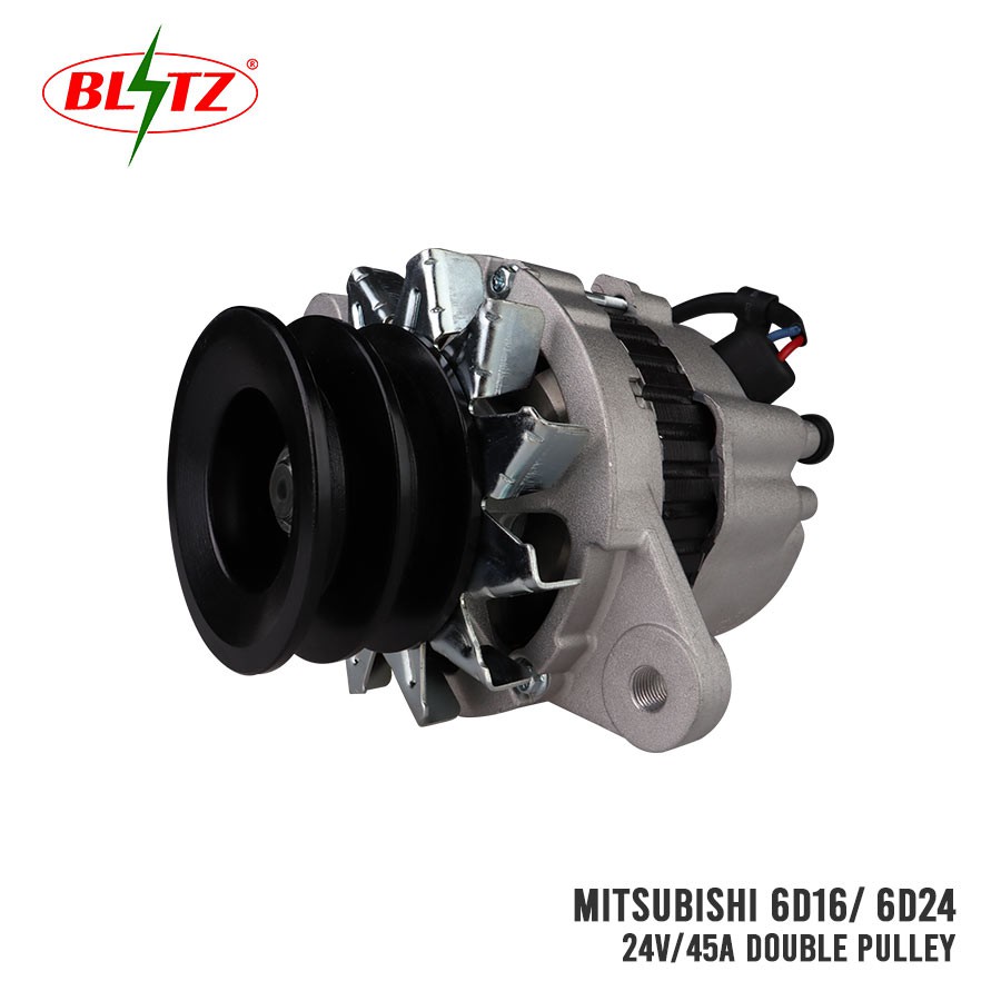 MITSUBISHI 6D16 6D24 24V 45A DOUBLE PULLEY BLITZ ALTERNATOR ASSEMBLY ...