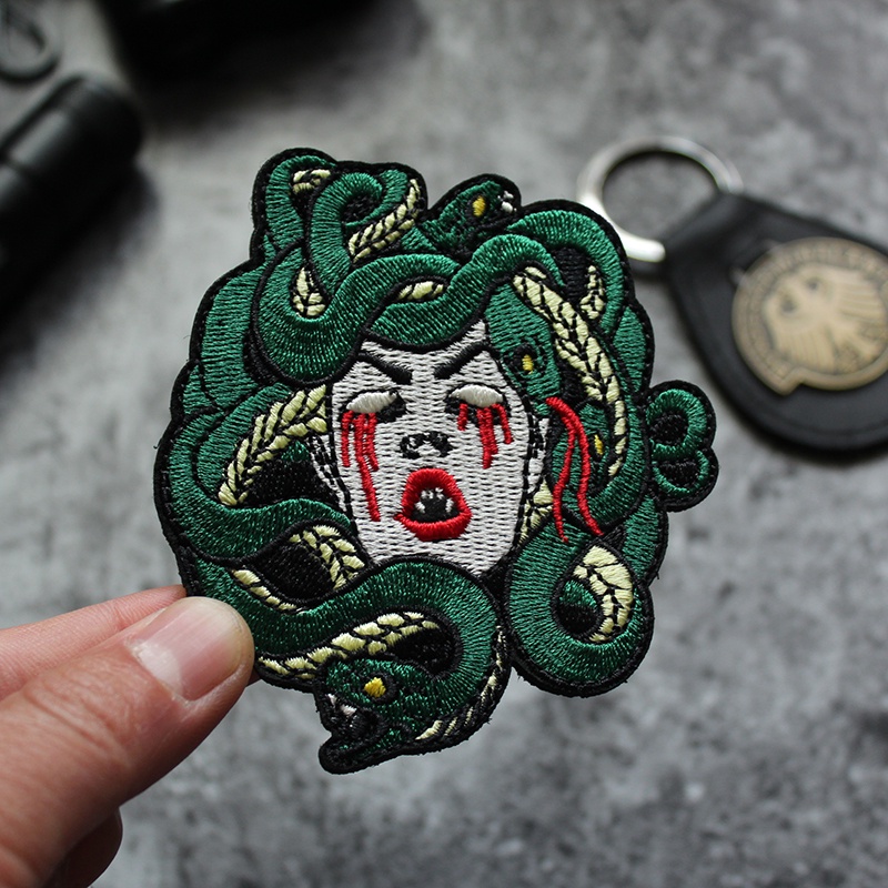 Velcro Armband Medusa 3D Embroidery Badge Patch Free Sewing Woolen ...