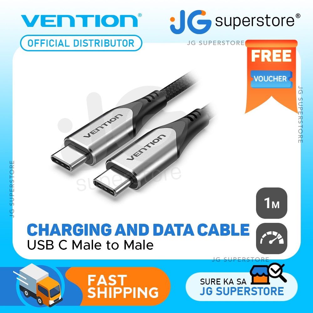 Vention USB Type-C 3.1 Male to Male 60W Fast Charging 5Gbps Data Cable ...