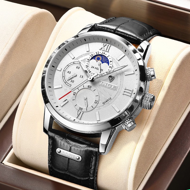 LIGE Original Watch Men's Fashion Chronograph Wristwatches Sport ...