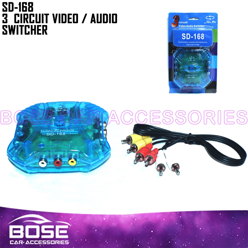SD-168 3 CIRCUIT VIDEO AUDIO SWITCHER ! 100 High Quality 3 Way AV Audio Video Switch Box (sd168 ...