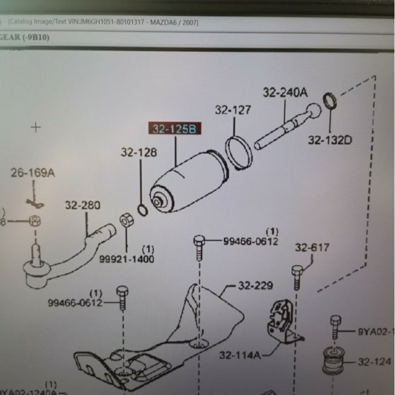 Boot Rack End Boot Long Tie Rod Mazda 6 2.5 2.5cc Non Sky Active ...