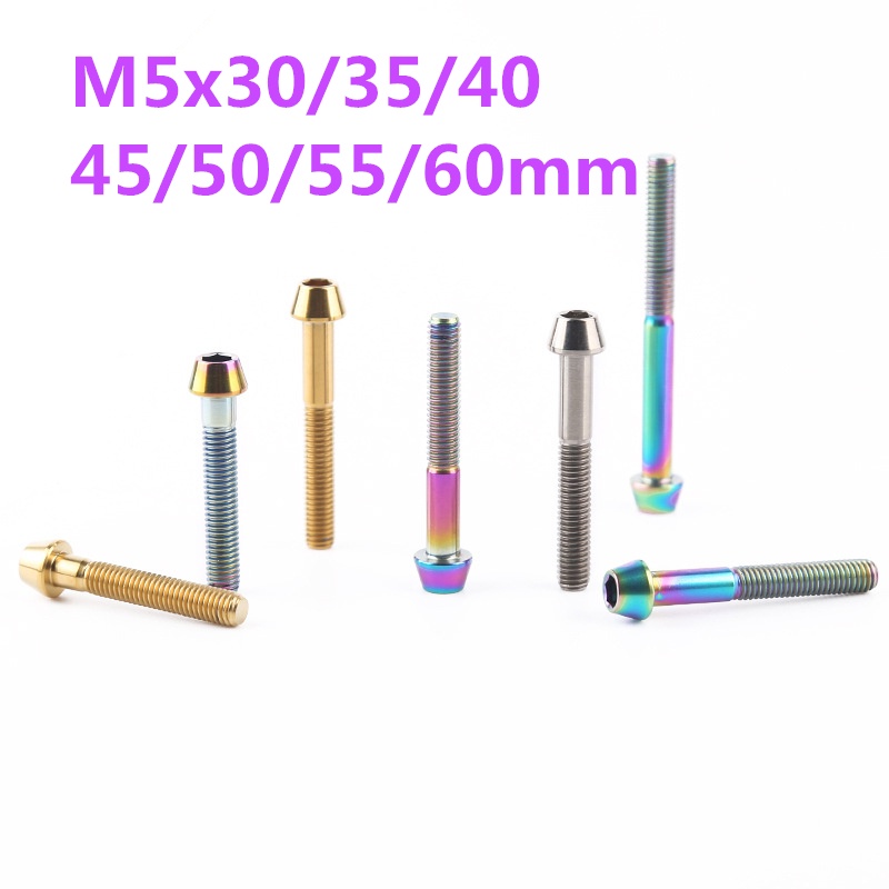 Titanium Ti M5x30/35/40/45/50/55/60 mm Allen Key Taper Head Bolt Screw ...