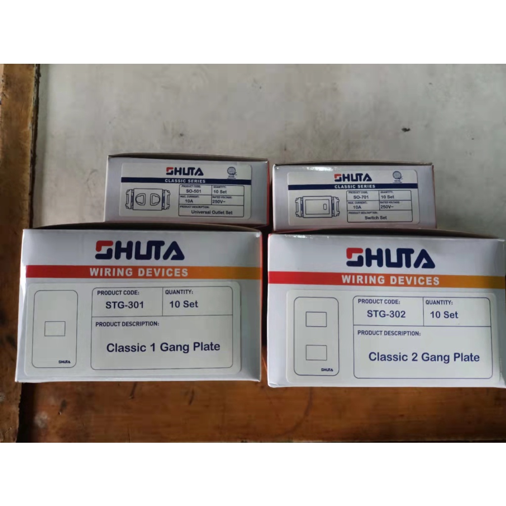 Classic 1,2 Gang Plate SHUTA AND Classic Universal Switch Set and ...
