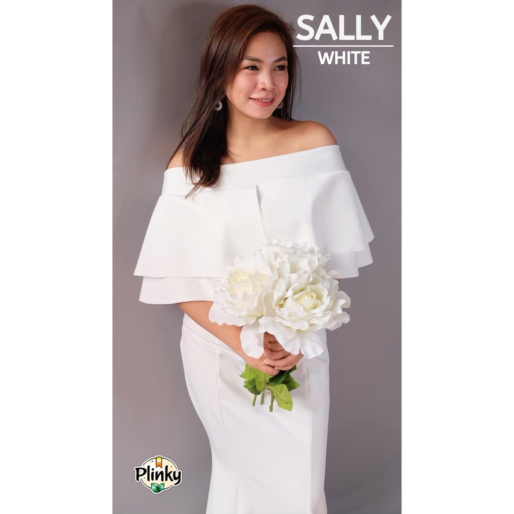 SALLY Off Shoulder Ladies Gown Wedding Bridal Sponsor Debut Women’s ...