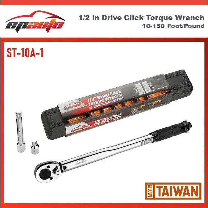 EPAuto 1/2-inch Drive Click Torque Wrench, 10-150 ft. - lb. - ST-10A-1 ...