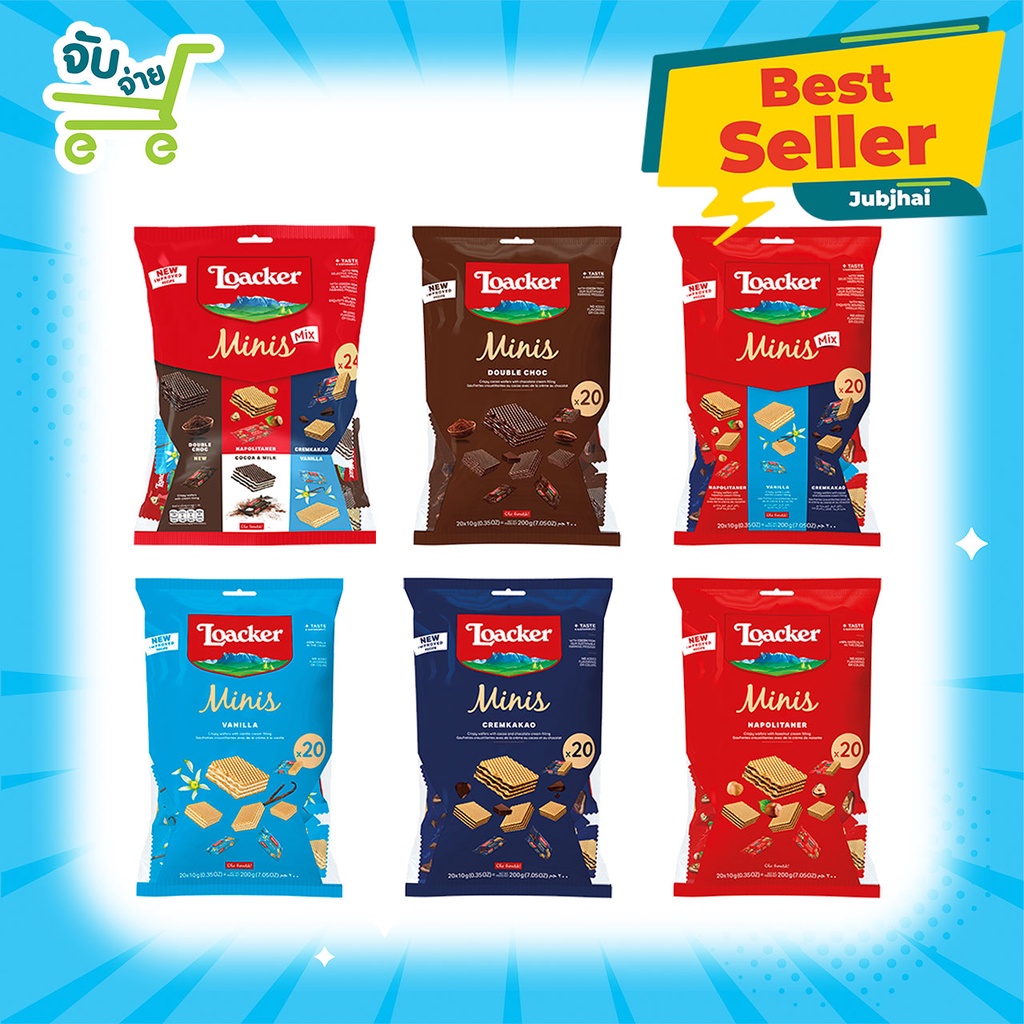 Loacker Wafer Mini SunDae Kid 20pcs 6 Designs 200 320g Gm (Hazelnut ...