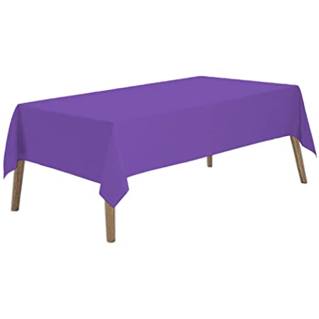 Agar.shop 6 Seater Plain Plastic Table Cover Waterproof Rectangular Disposable Party Decoration ...
