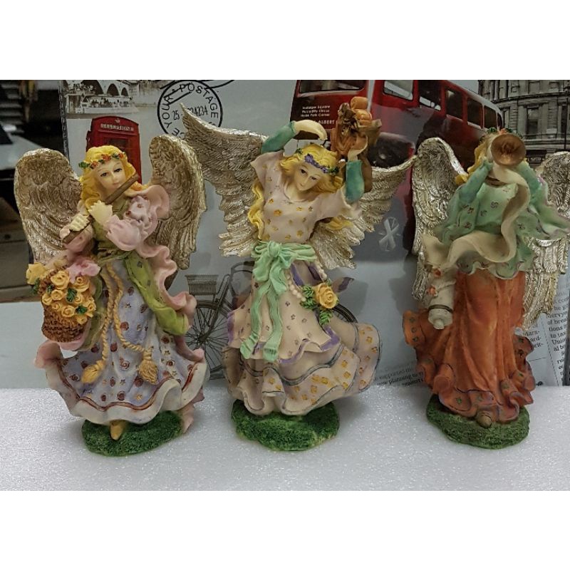 7 inch POLY LADY DANCING LADY WITH SMALL HARP FIGURINE | Shopee Philippines